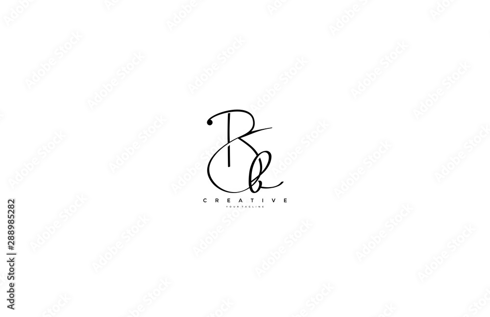 Initial Letter Bb Logo Manual Black Elegant Minimalist Signature Logo ...