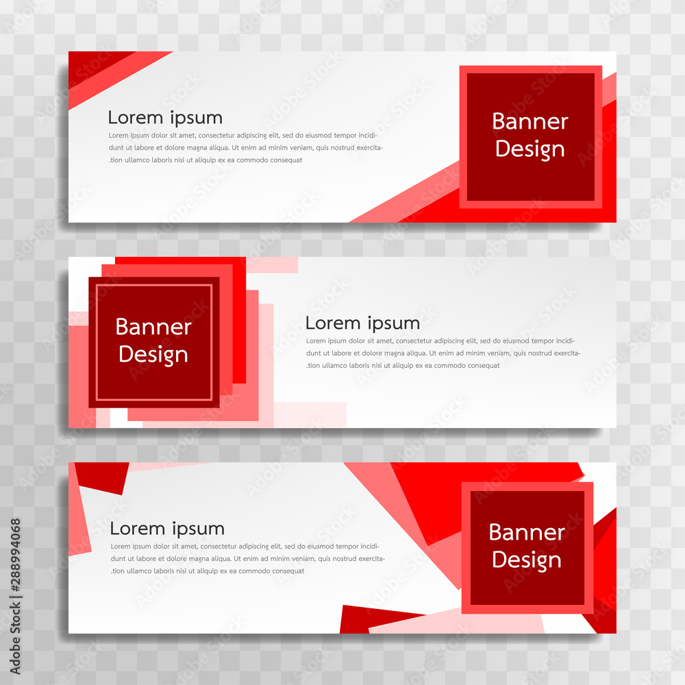 A set of red banner templates designed for the web and various ...