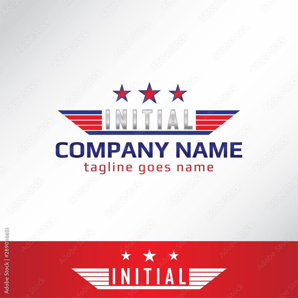 Military Army Logo Template with wing and star icon for Business ...