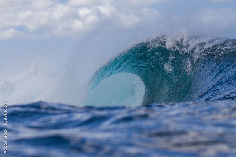 huge wave breaking at pipeline beach in hawaii Stock Photo | Adobe Stock