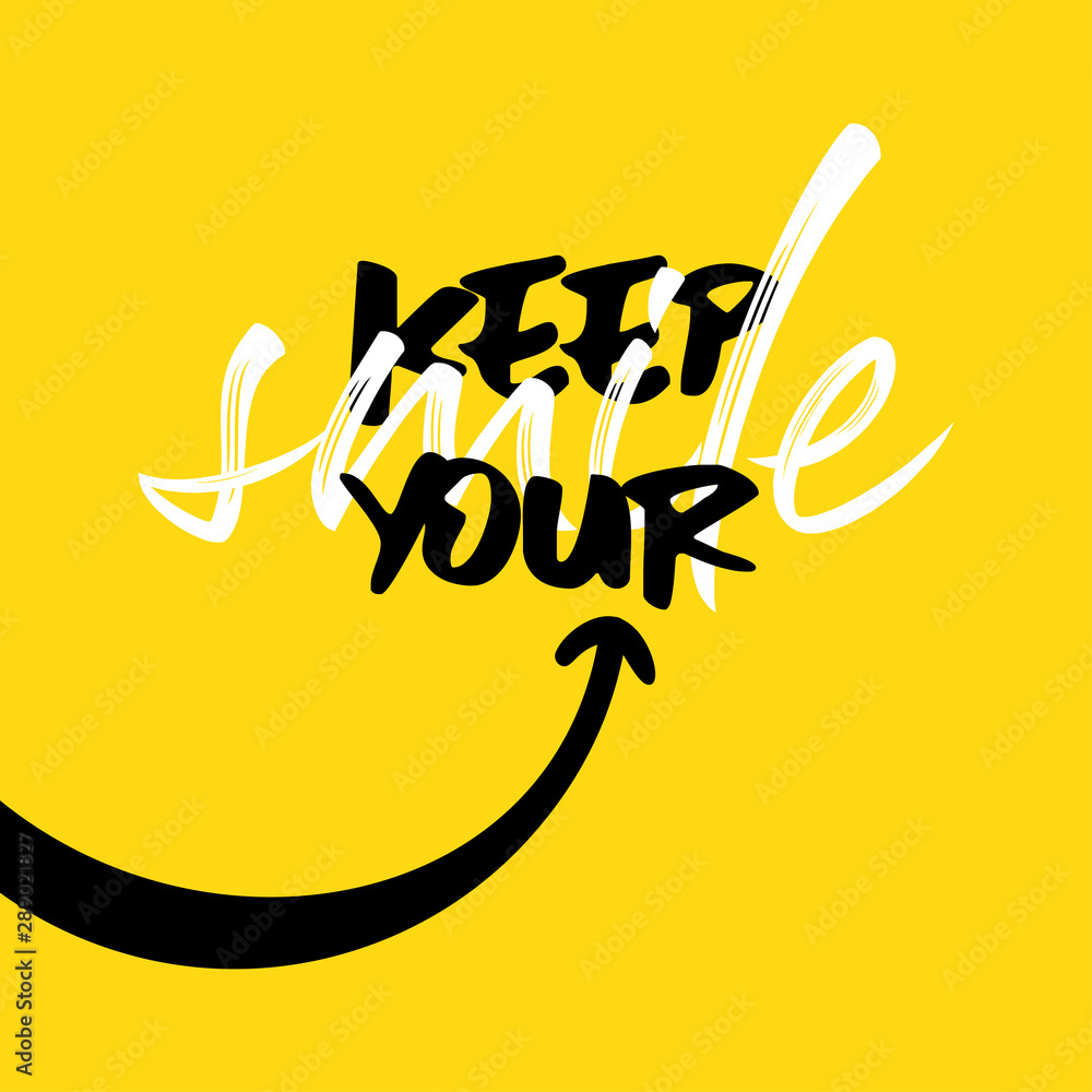 Keep your smile lettering typography poster banner design element ...