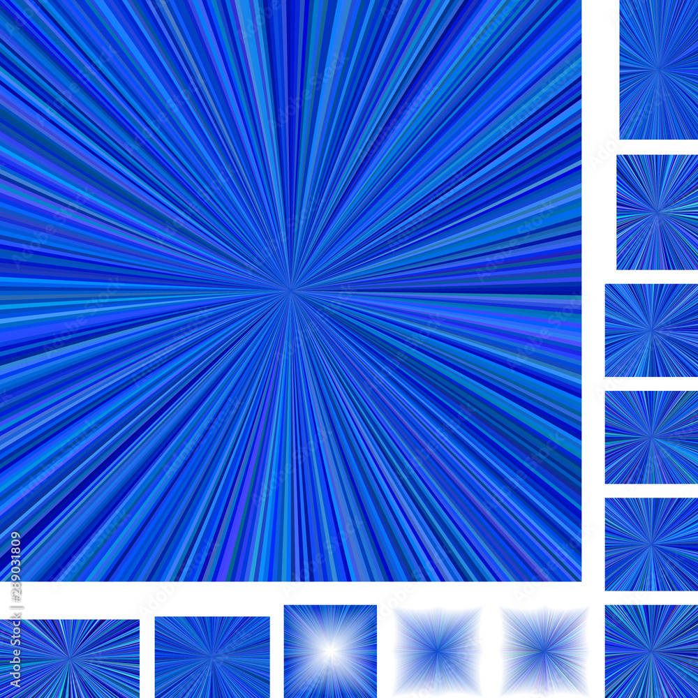 Blue vector ray burst design background set. Different color, gradient ...