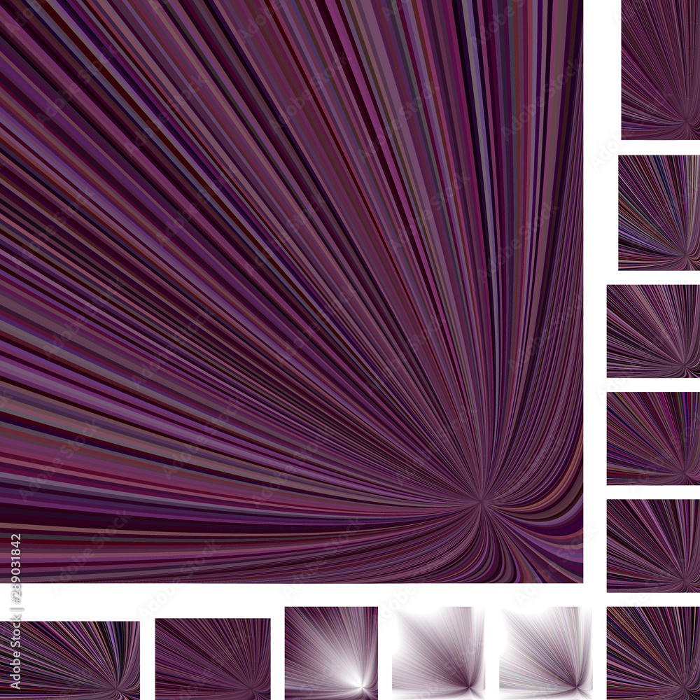 Purple asymmetrical vector ray burst design background set. Different ...