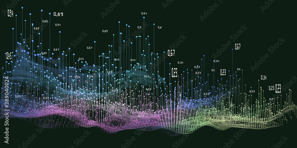 Abstract 3D futuristic infographics. Big data. Visual information ...