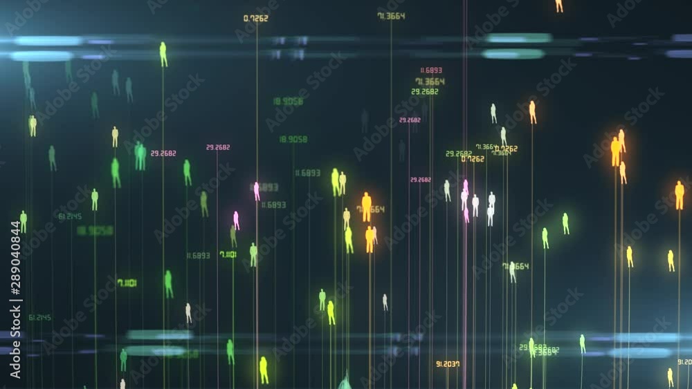 Social media network connection of people icons with connecting lines ...