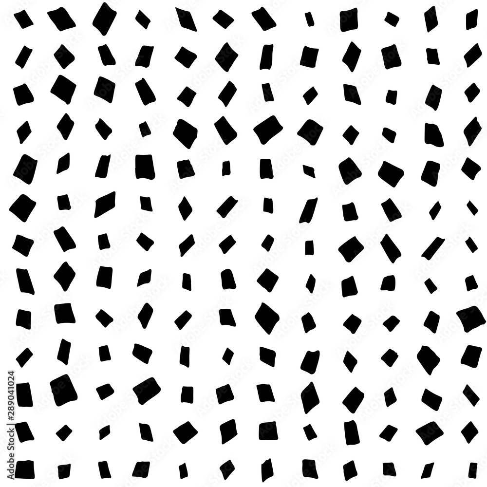 Geometric vector seamless pattern with simple shapes . Hand drawn black ...