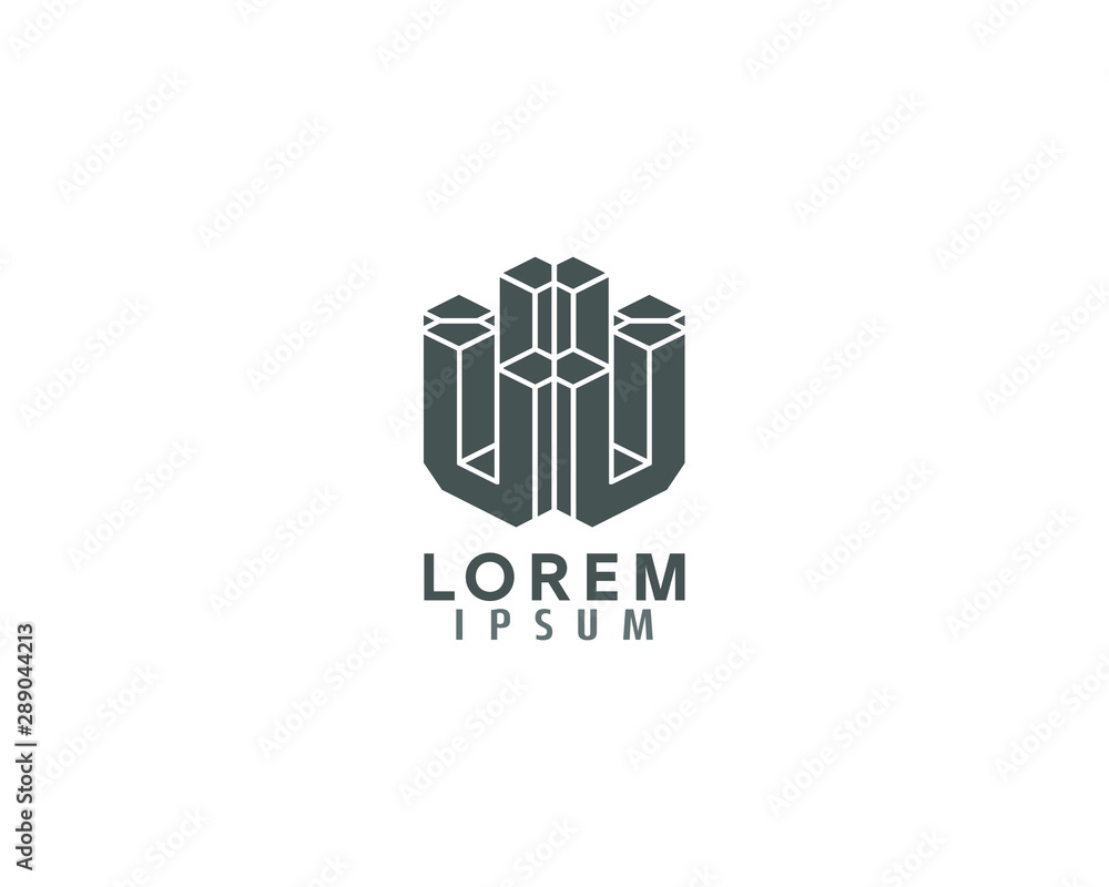 Initial U Letter 3D Awesome Three Dimensions Logo Design Template Fully ...