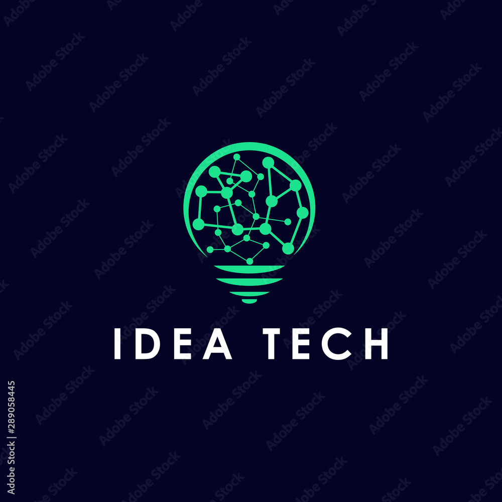 Technology Bulb Idea logo template,Tech Bulb logo designs, Stock Vector ...