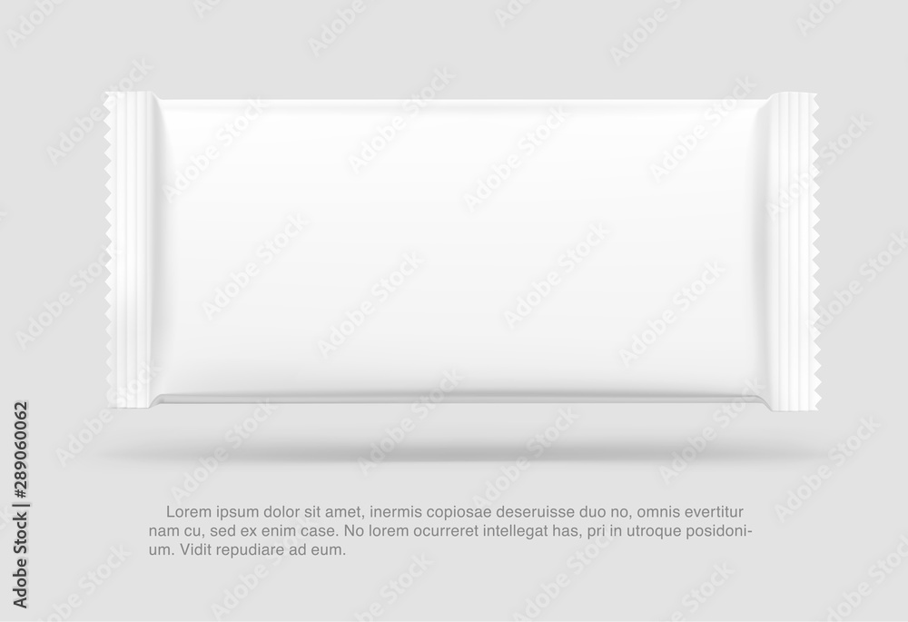 Blank flow pack isolated on white background. Realistick vector ...