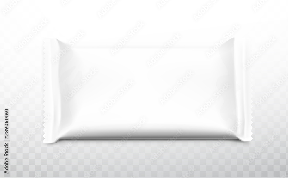 Blank flow pack isolated on white background. Realistick vector ...