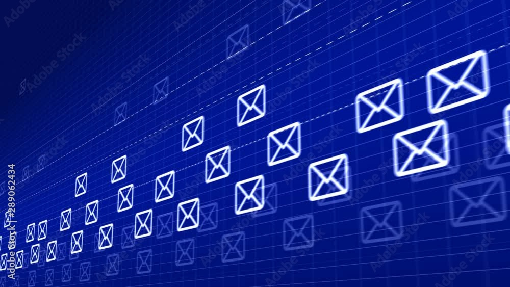 Envelope, E-Mail, flying mails abstract background. Seamless loopable ...