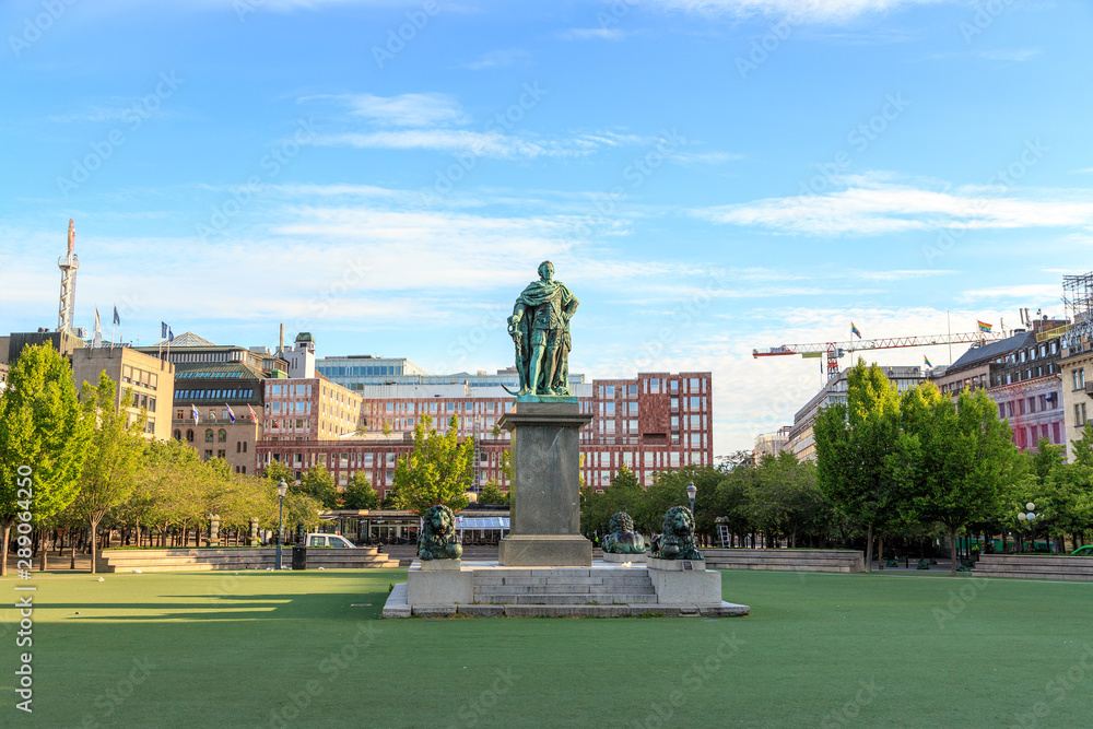 Stockholm, Sweden. The monument to Karl XIII, who ruled Sweden from ...