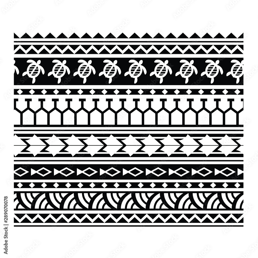 polynesian tattoo pattern vector illustration, border pattern geometric ...