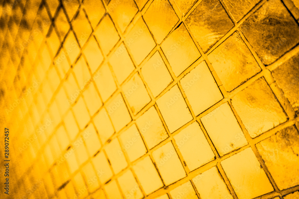 Beautiful closeup textures abstract color dark yellow and gold tiles ...