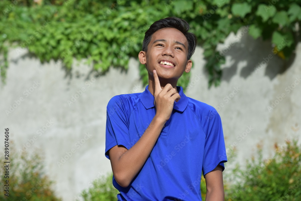 An A Filipino Teenager Thinking Stock Photo | Adobe Stock