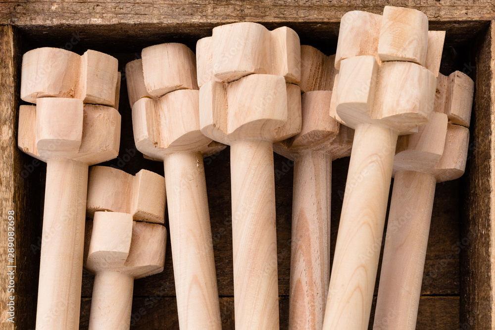 "Caralhinho", traditional wood sticks to do the traditional drink ...