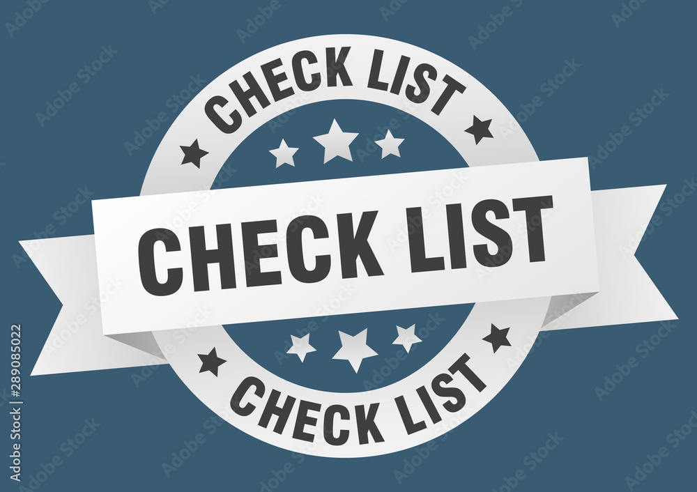 check list ribbon. check list round white sign. check list Stock Vector ...