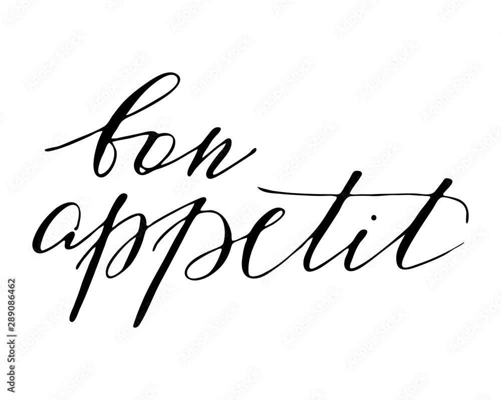 Bon appetit franch phrase lettering text Enjoy your meal in French ...