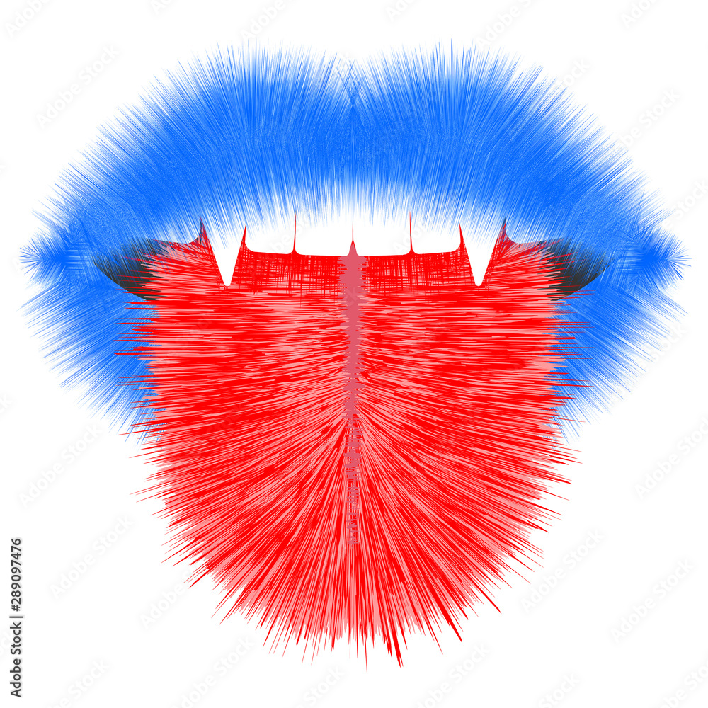 Open Mouth With Furry Lips And Protruding Tongue Stock Vector Adobe Stock