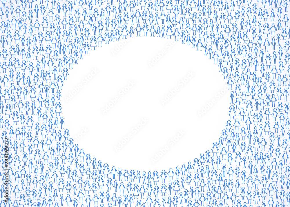 Oval blank space shaped by huge group of stick figures Stock Vector ...
