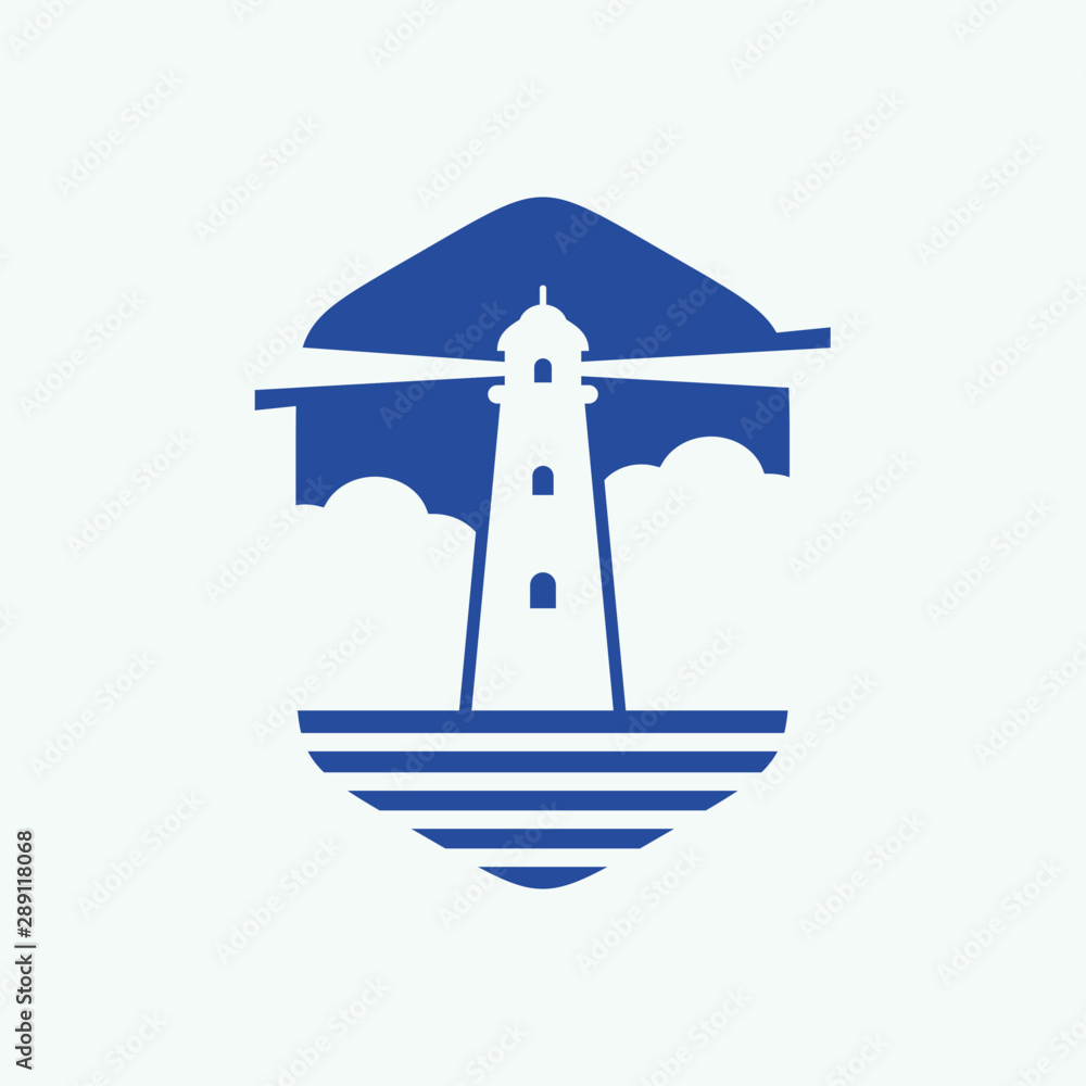lighthouse vector logo design inspiration Stock Vector | Adobe Stock