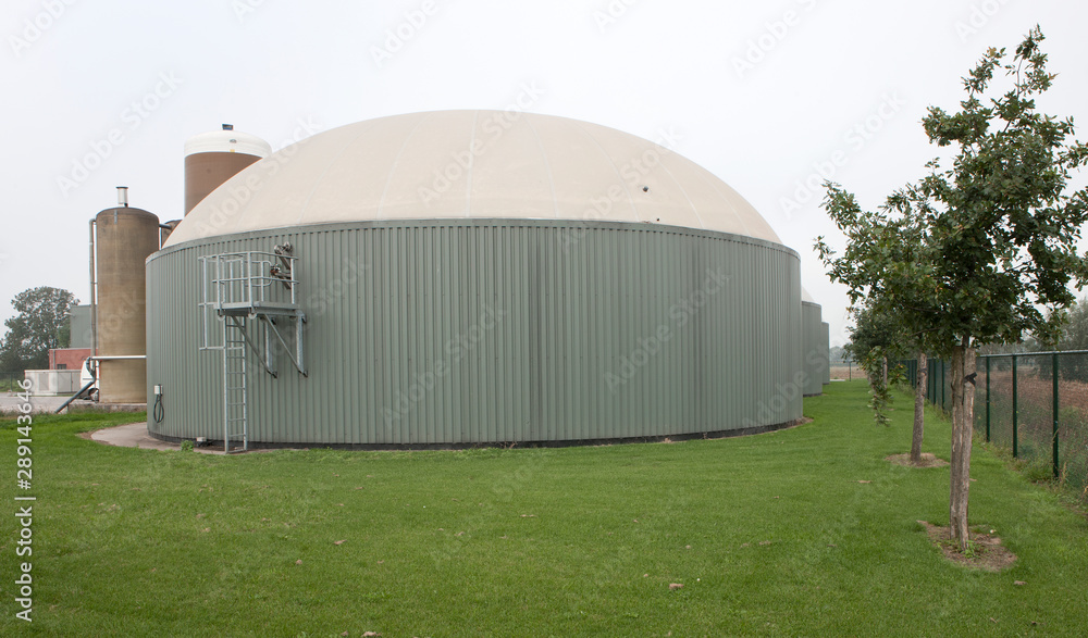 Biogas silo's. Manure gas. Agriculture Netherlands. Green energy. Stock ...