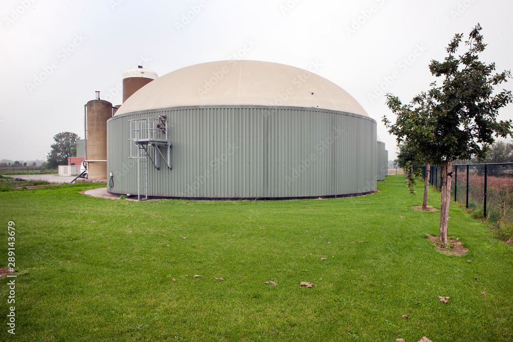 Biogas silo's. Manure gas. Agriculture Netherlands. Green energy. Stock ...