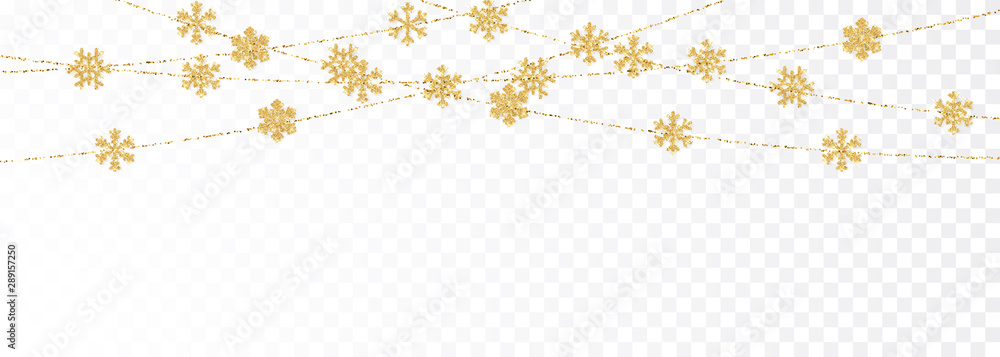 Christmas or New Year golden decoration on transparent background ...