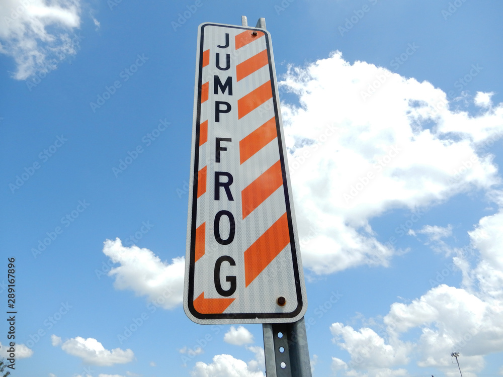 Jump Frog sign Stock Photo | Adobe Stock