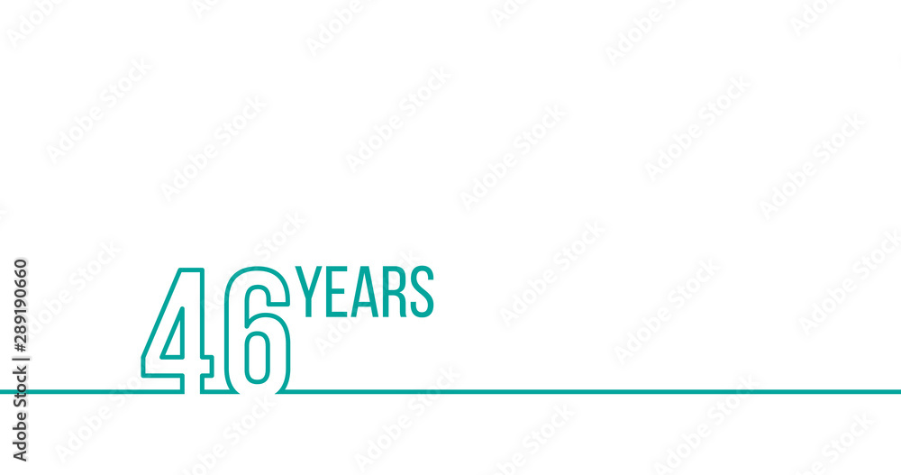 46 years anniversary or birthday. Linear outline graphics. Can be used ...