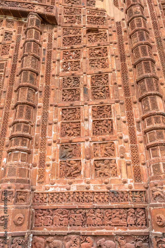 Ancient Terracotta texture on the walls of Ancient Hindu Temples at ...