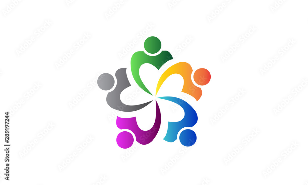 logo team work people group vector Stock Vector | Adobe Stock
