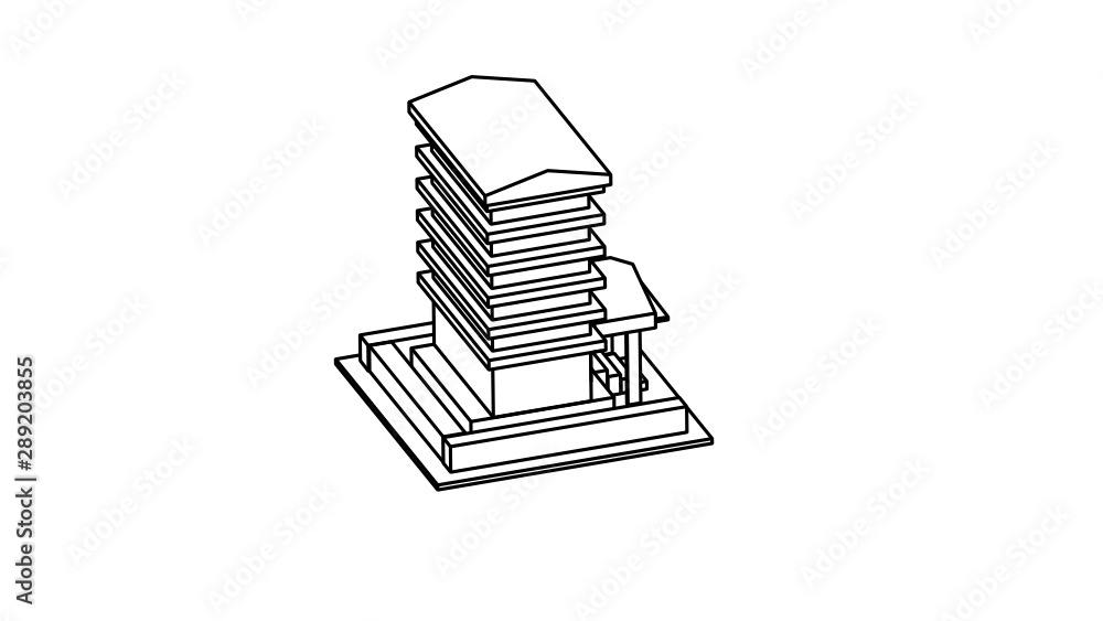 coloring page of a building Stock Vector | Adobe Stock