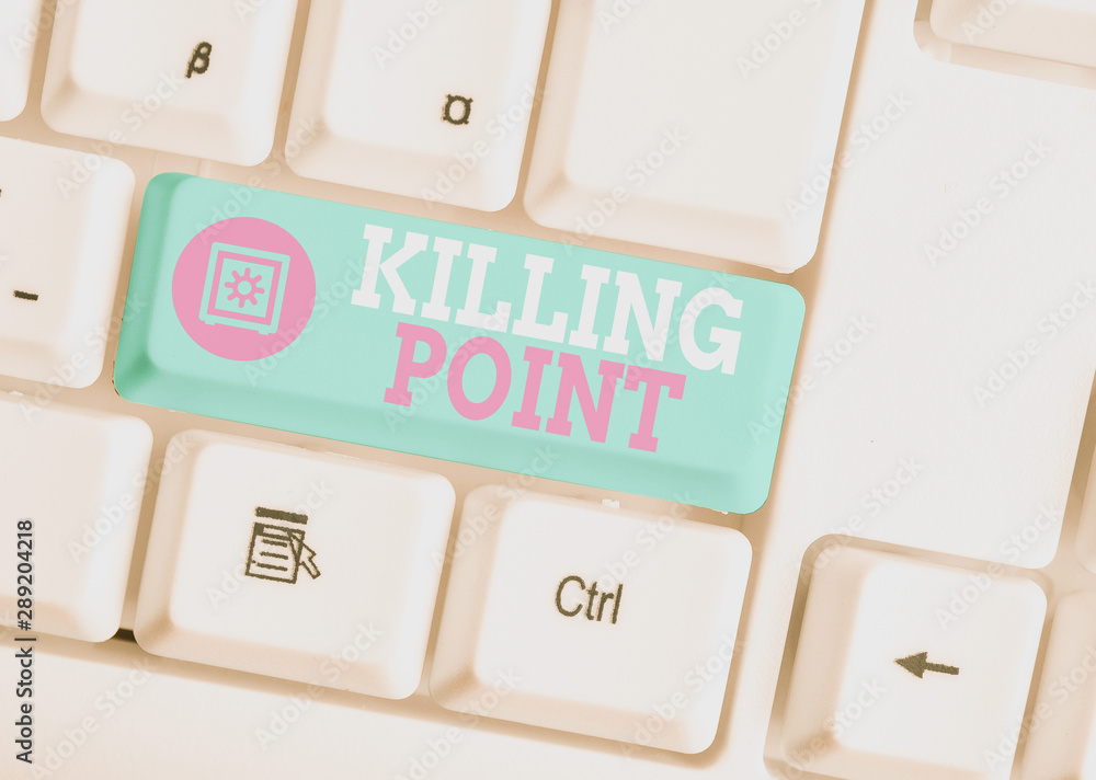 Writing note showing Killing Point. Business concept for Phase End ...