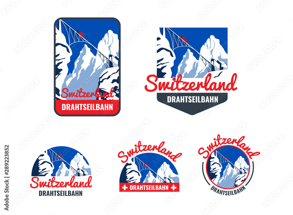 Logo collection for ski and snowboard resorts in Switzerland ...