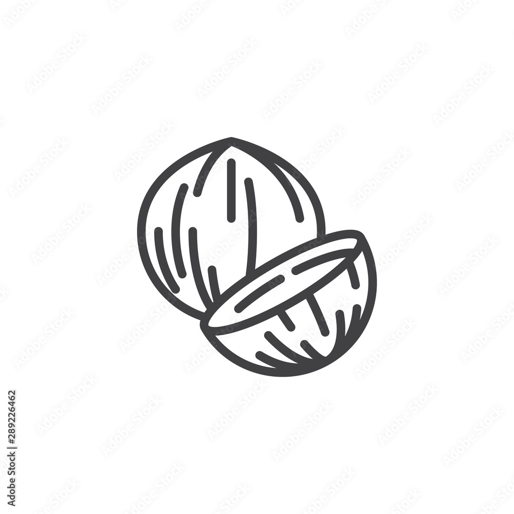 Coconut nut line icon. linear style sign for mobile concept and web ...