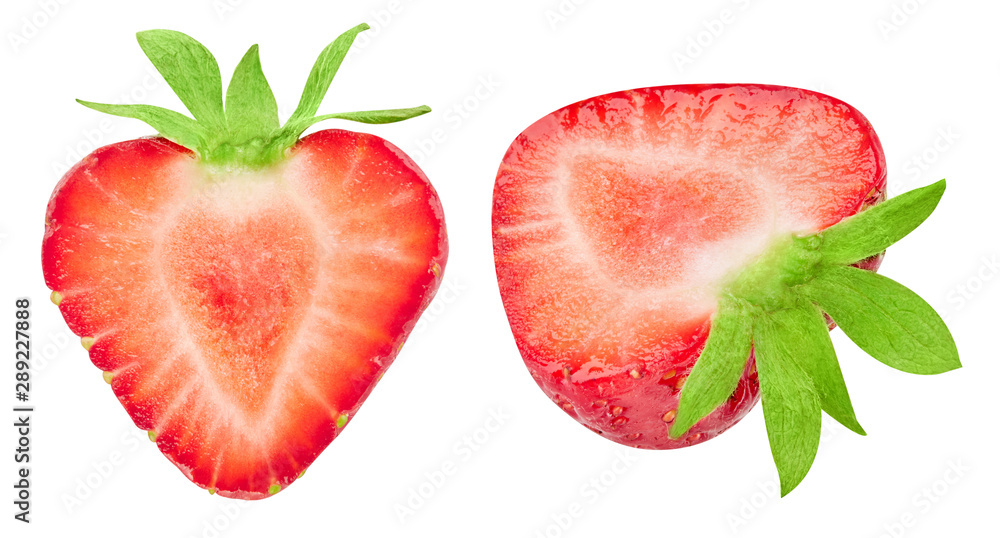 Strawberry collection isolated on white. Strawberry half Clipping Path ...