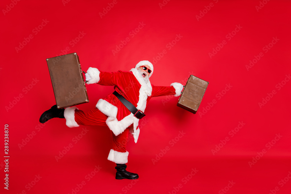 Full length body size view of nice attractive cheerful fat bearded man ...