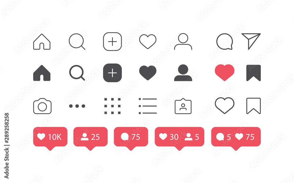 Social network icons isolated on transparent background. Social icons ...