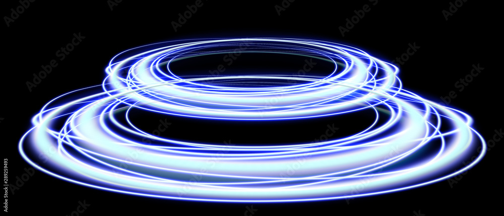 Magic portal. Space travel concept, funnel-shaped tunnel that can ...