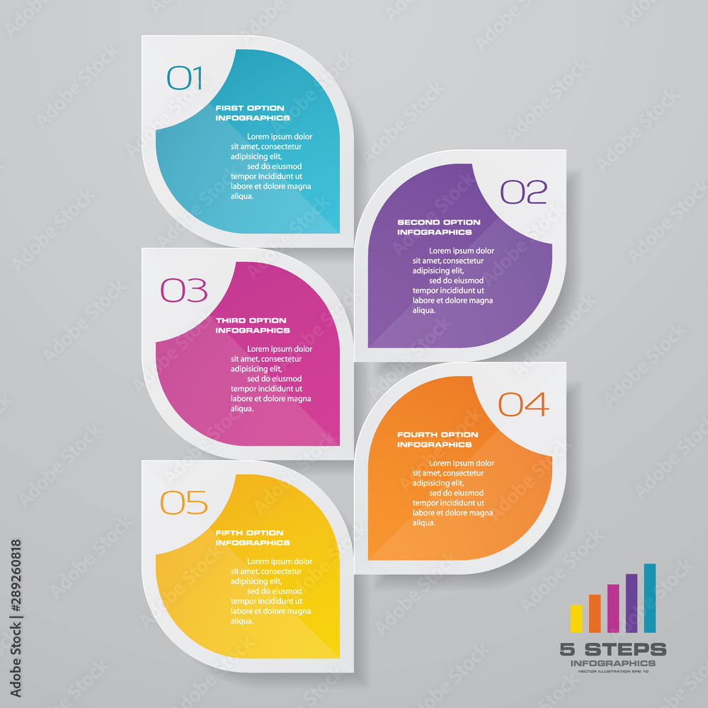 5 steps simple&editable process chart infographics element. EPS 10 ...