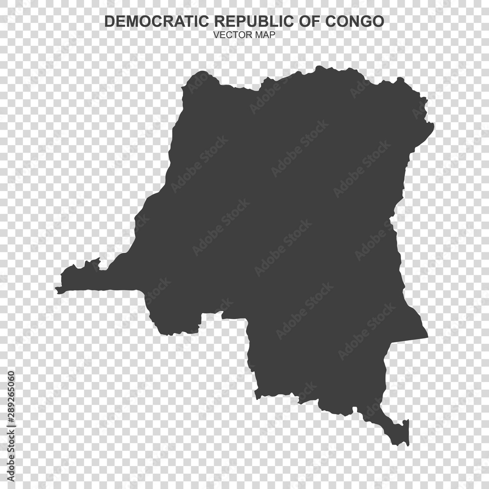 vector map of Democratic Republic Congo isolated on transparent ...