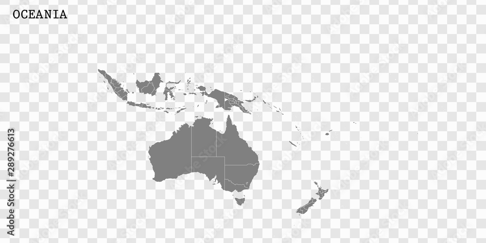 High quality map of Oceania Stock Vector | Adobe Stock
