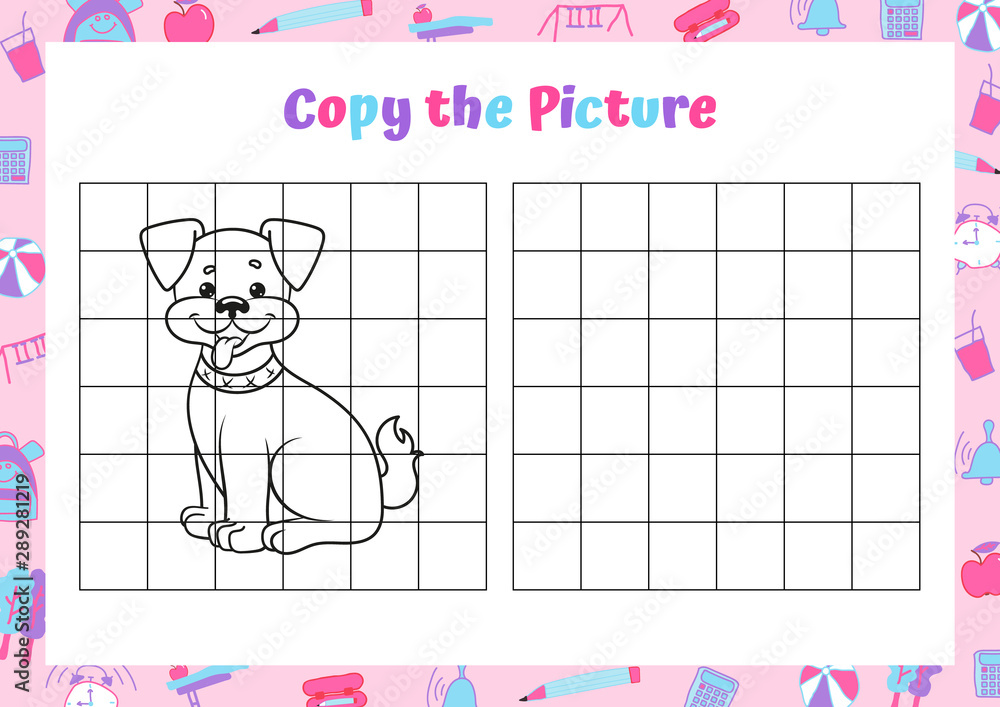 Copy the picture. Drawing activity for kids. Educational game for ...