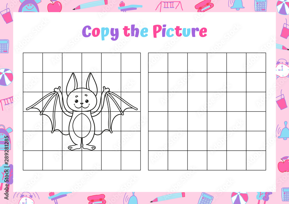 Copy the picture. Drawing activity for kids. Educational game for ...