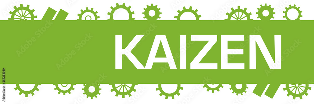 Kaizen Green Gears Top Bottom Horizontal Stock Illustration | Adobe Stock