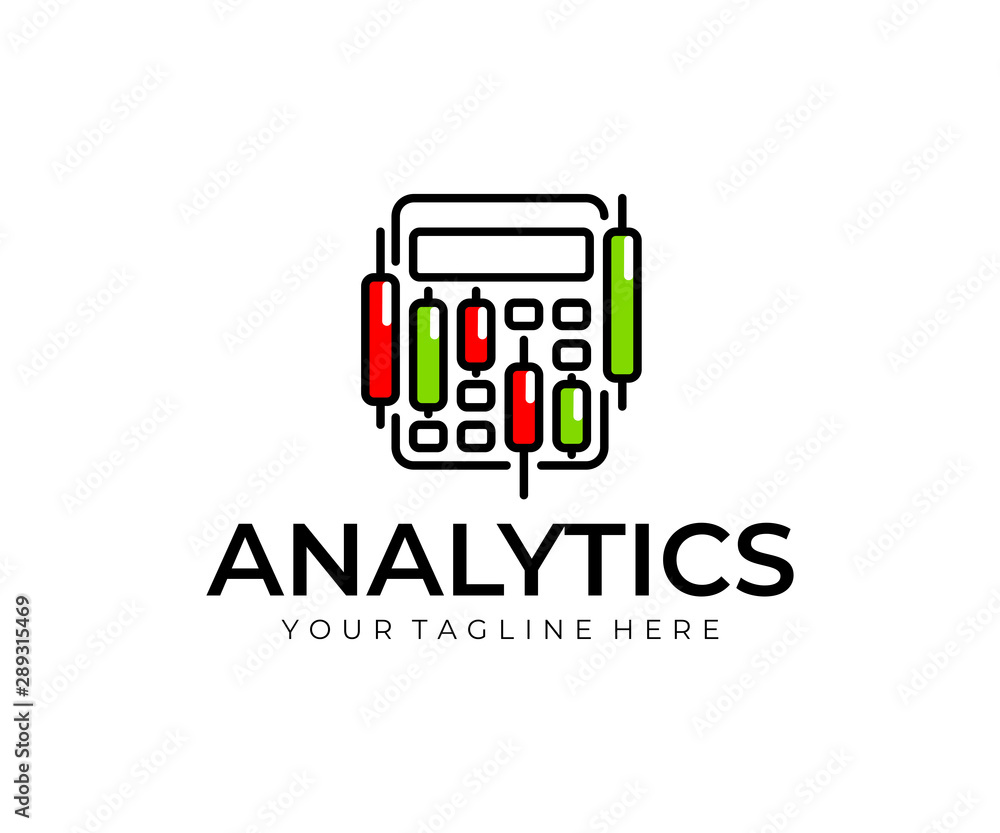 Stock market accounting logo design. Stock market graphs analysis ...
