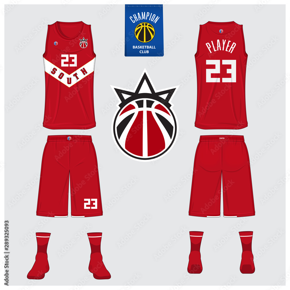 Basketball uniform mockup template design for basketball club. Tank top ...