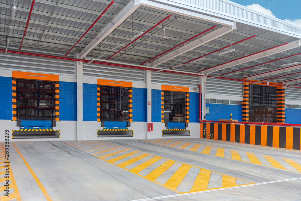 Gates entrance ramps of distribution warehouse with docking station for ...