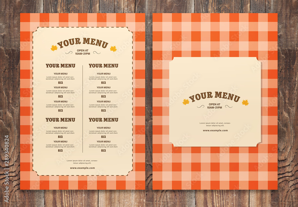 Orange Fall Menu Layout Stock Template | Adobe Stock